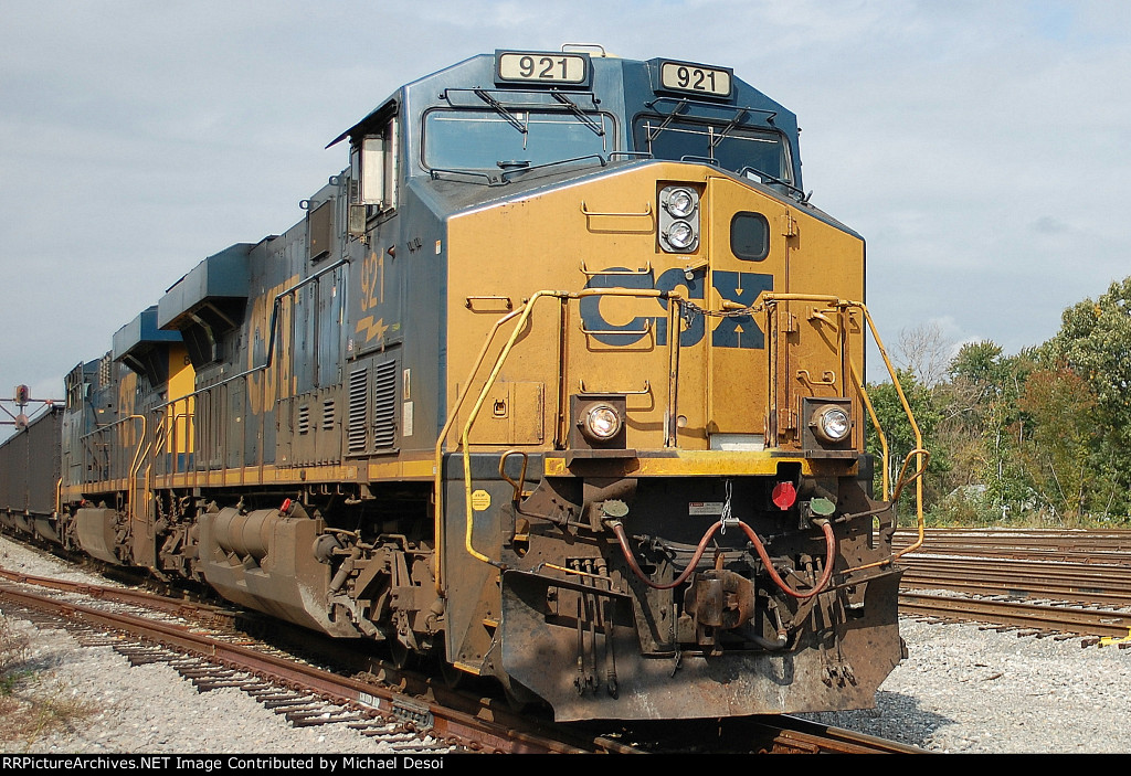 CSX ES-44AC #921 leads an eastbound coal train at the Passenger Station